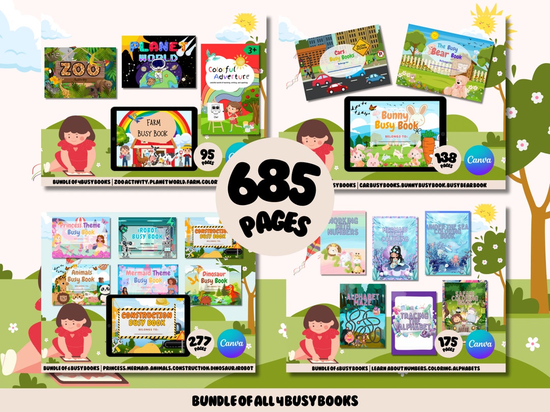 Toddler Activity Bundle: 4-in-1 Learning Busy Books (digital Download ...