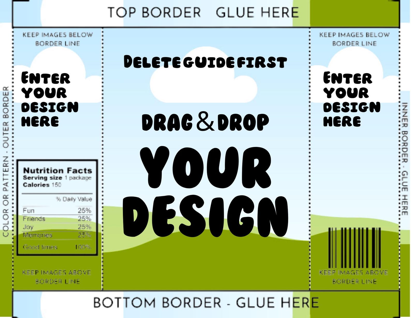 Editable Chip Bag, Chip Bag Template, Chip Bag Packaging Template, 8.5 ...