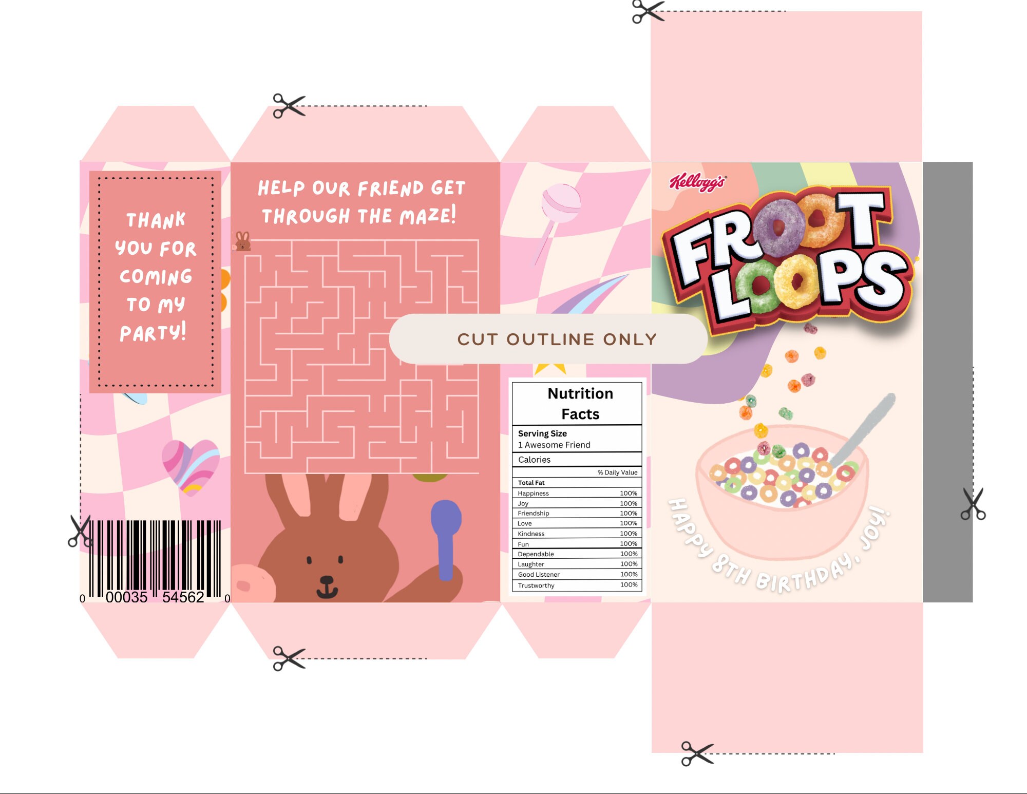 Editable Cereal Box Fun Cereal Box Template Kids Birthday - Etsy México