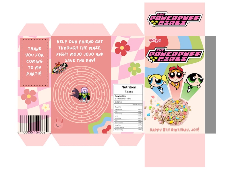 Editable Powerpuff Girls Cereal Box, Fun Cereal Box Template, Kids ...