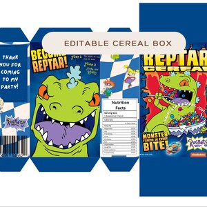 Editable Rugrats Cereal Box, Fun Cereal Box Template, Kids Birthday ...
