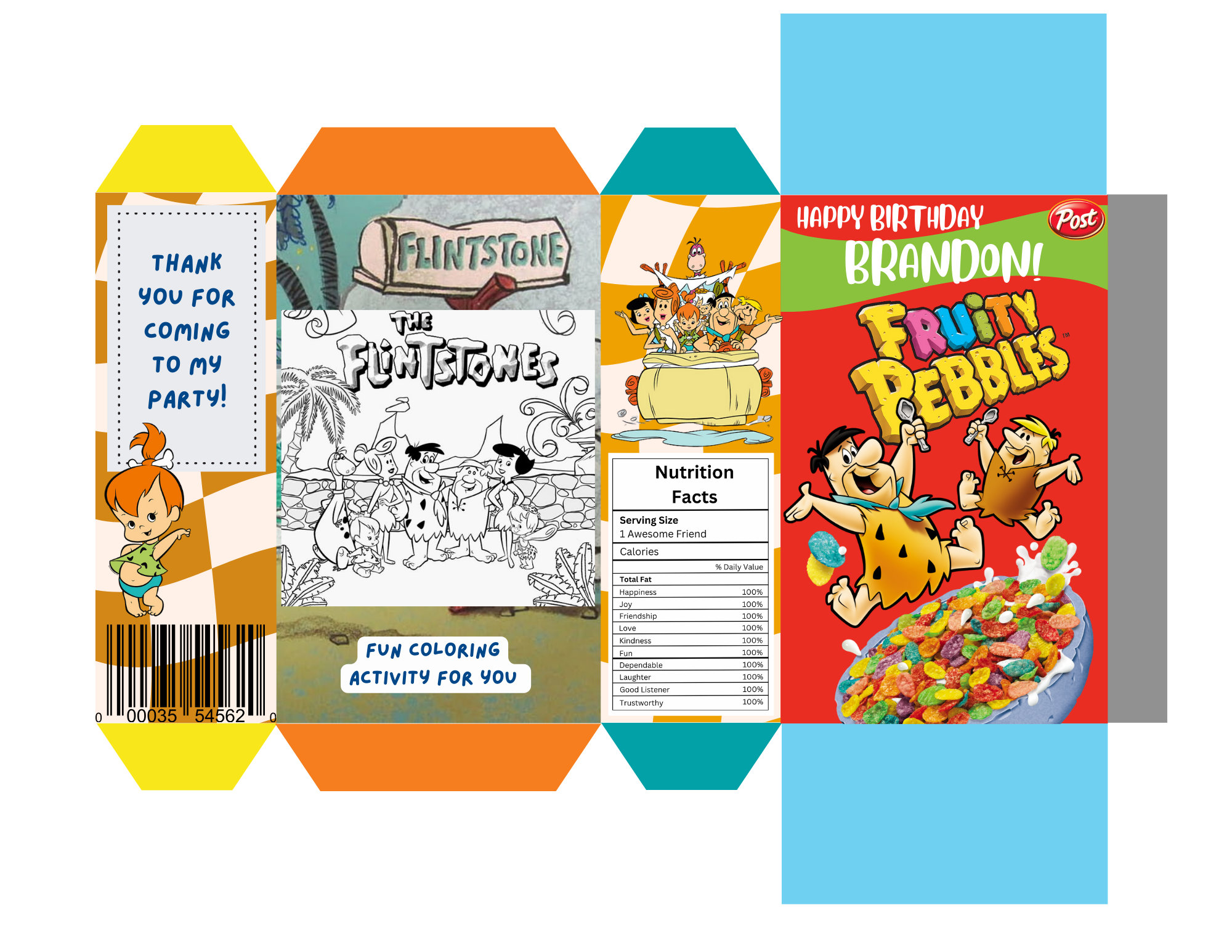 Editable Flinestones Fruity Pebbles, Cereal Box, Cereal Box Template ...