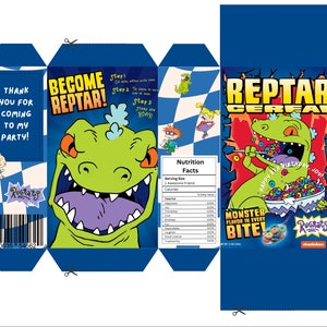 Editable Rugrats Cereal Box, Fun Cereal Box Template, Kids Birthday ...