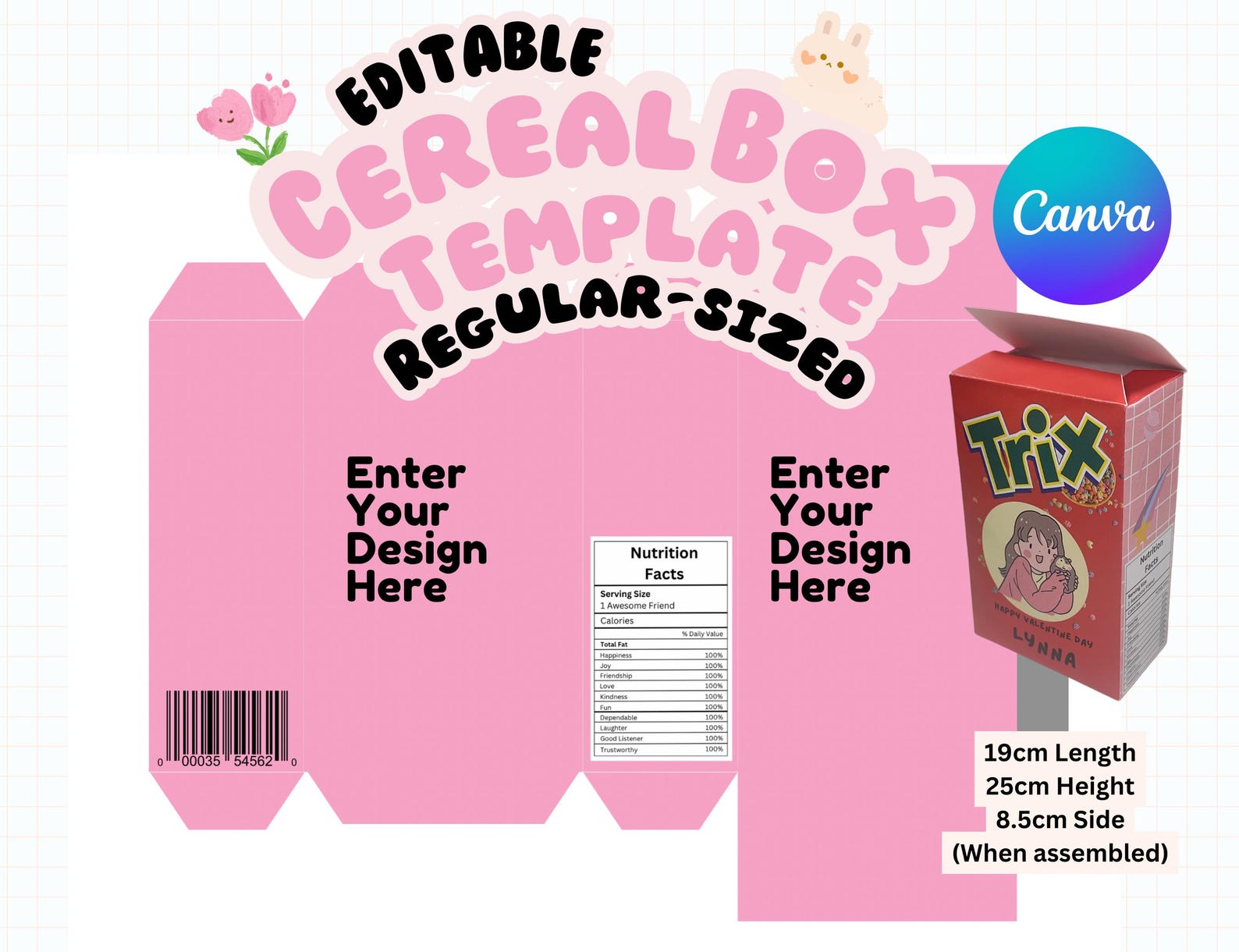 Editable Cereal Box, Cereal Box Template, Cereal Packaging Template ...