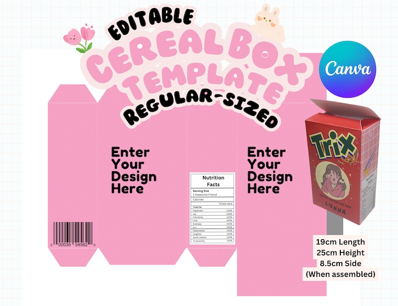 Editable Cereal Box Template: Custom Party Favor (instant Download) - Etsy