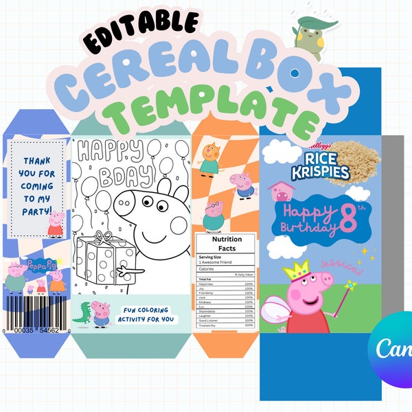 Peppa Pig Favor Box - Etsy UK