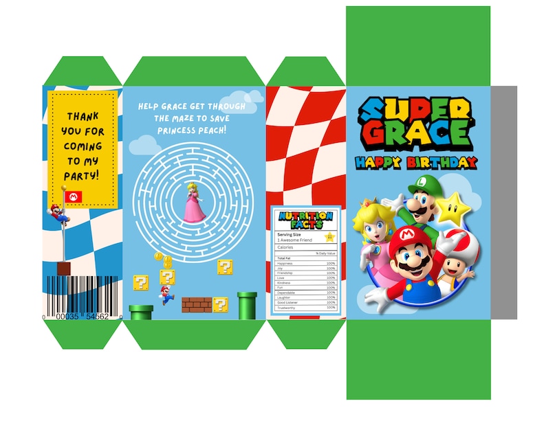 Editable Super Mario Cereal Box, Fun Cereal Box Template, Kids Birthday ...