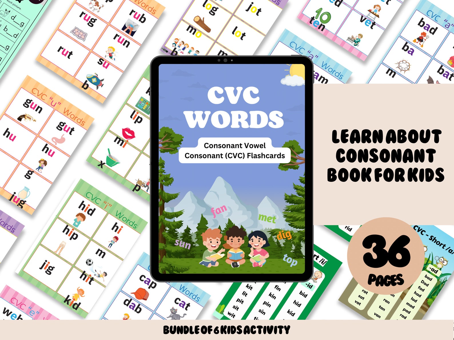 Toddler Learning Activity Bundle: Shapes, Alphabet, CVC Words (canva ...