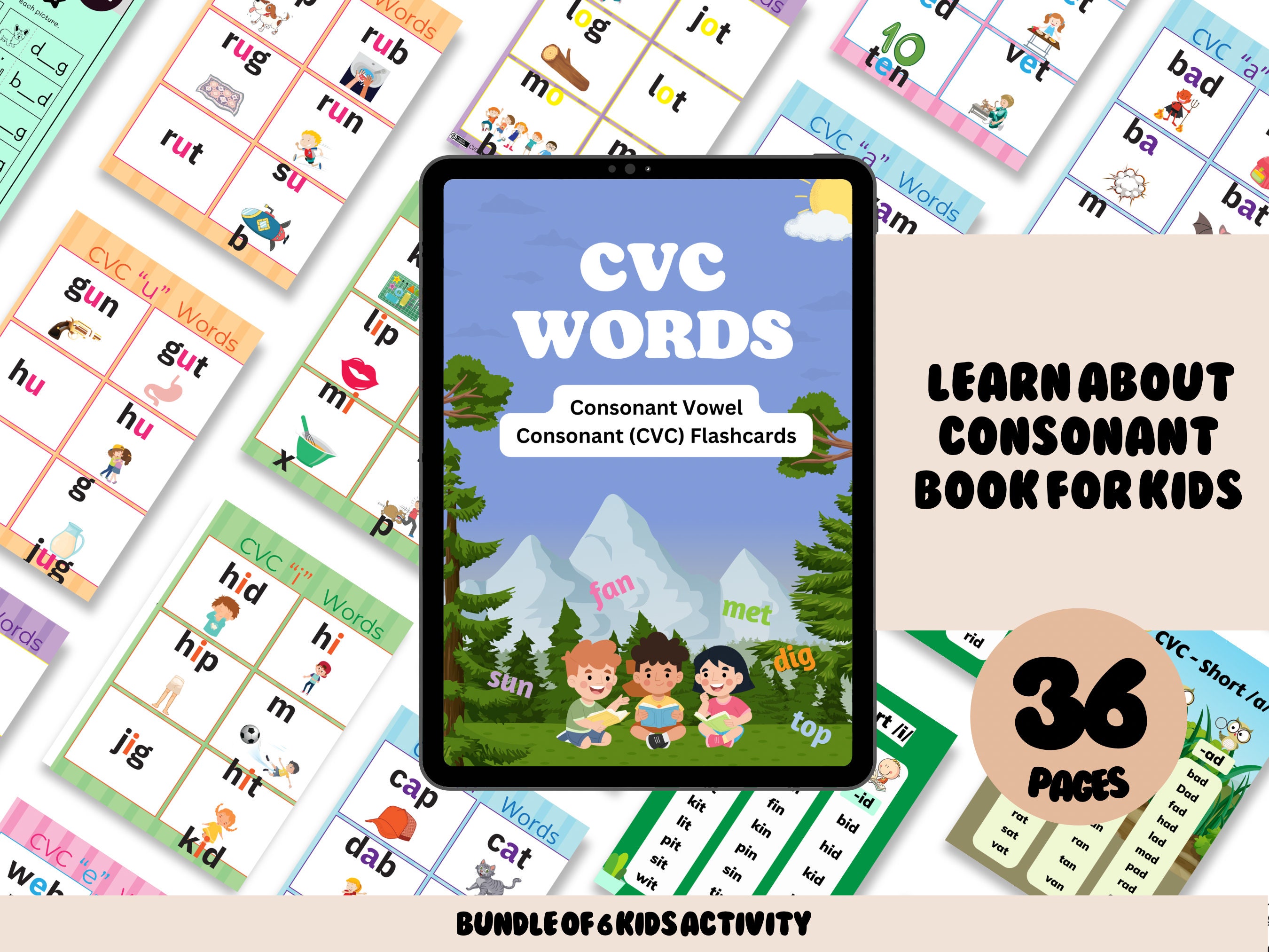 Toddler Learning Activity Bundle: Shapes, Alphabet, CVC Words (canva ...