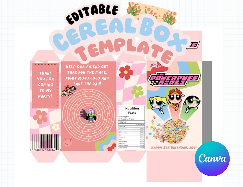 BEST SELLER!! Editable 17 Cereal Boxes, Fun Cereal Box Template, Kids ...