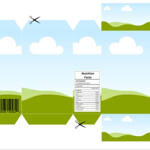 Editable Cereal Box Template: Printable Gift Box (8.5 X 11 Sheet) - Etsy