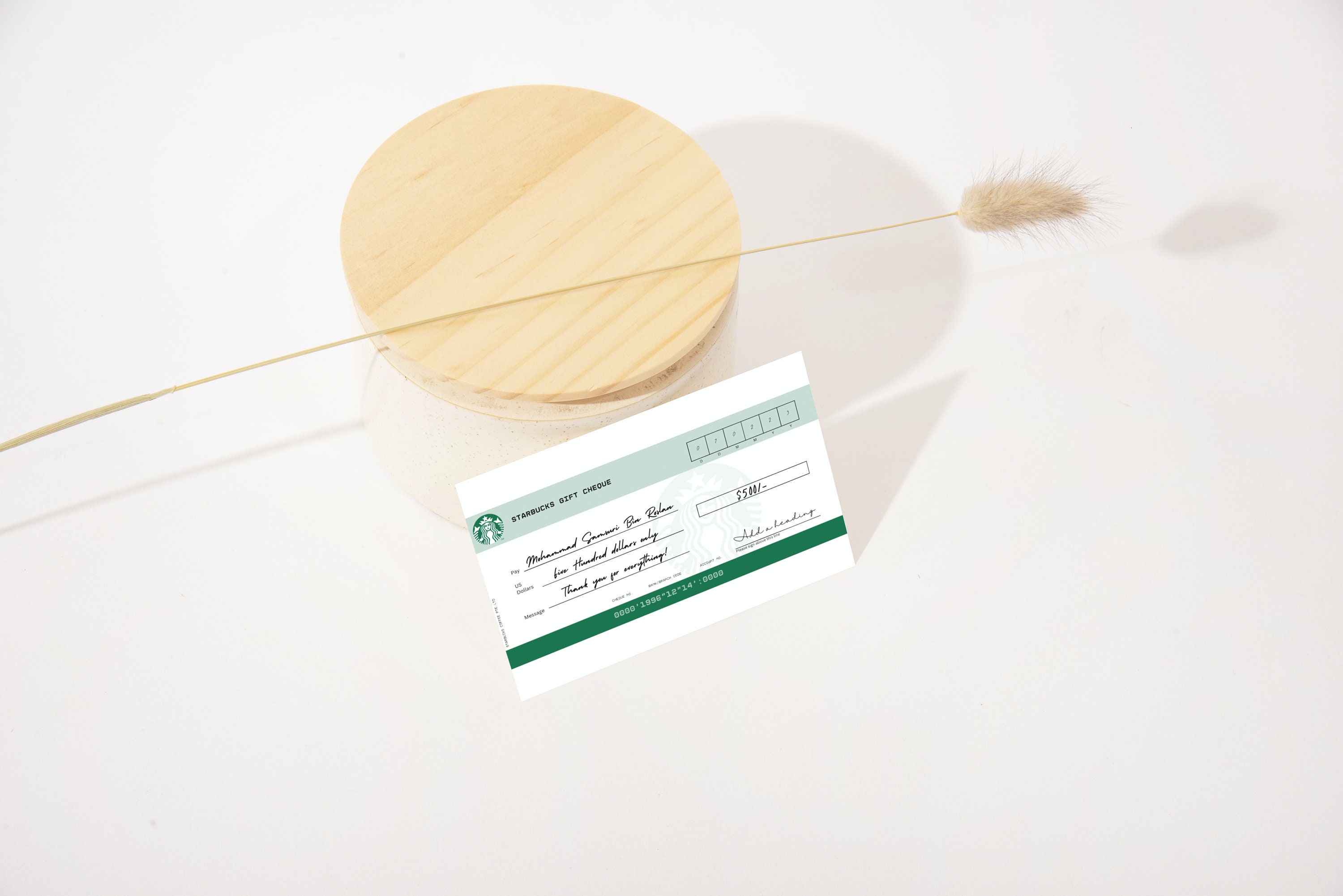 Editable Starbucks Gift Cheque, Staff Appreciation, Wedding Favors ...