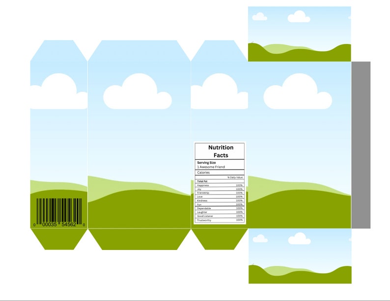 Editable Cereal Box Template: Printable Gift Box (8.5 X 11 Sheet) - Etsy