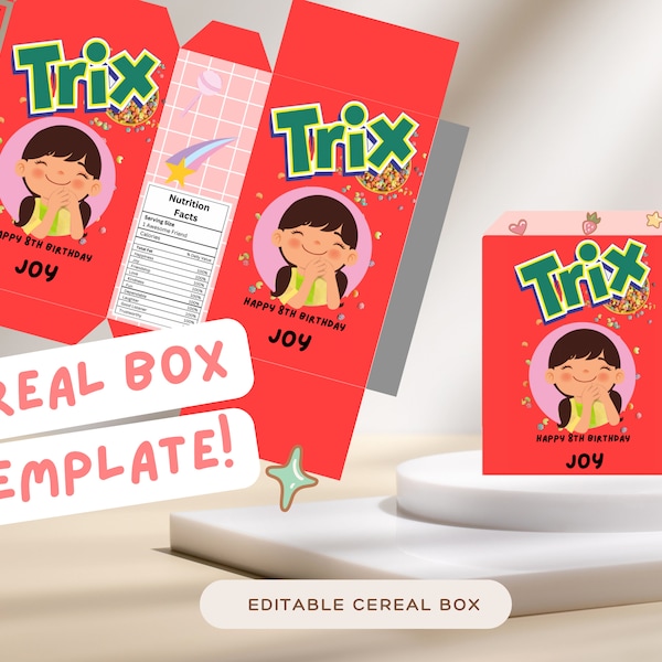 Canva Cereal Box Template - Etsy
