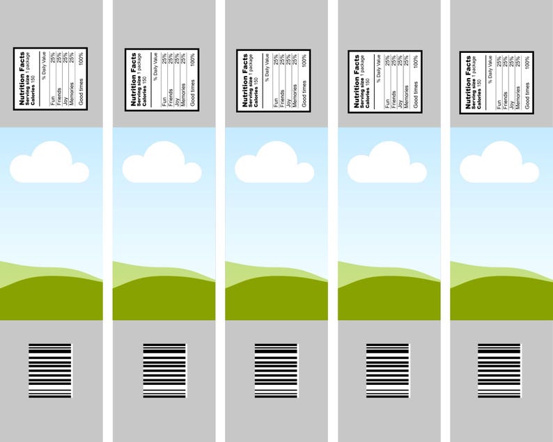 Editable Chip Bag, Chip Bag Template, Chip Bag Packaging Template, 8.5 ...