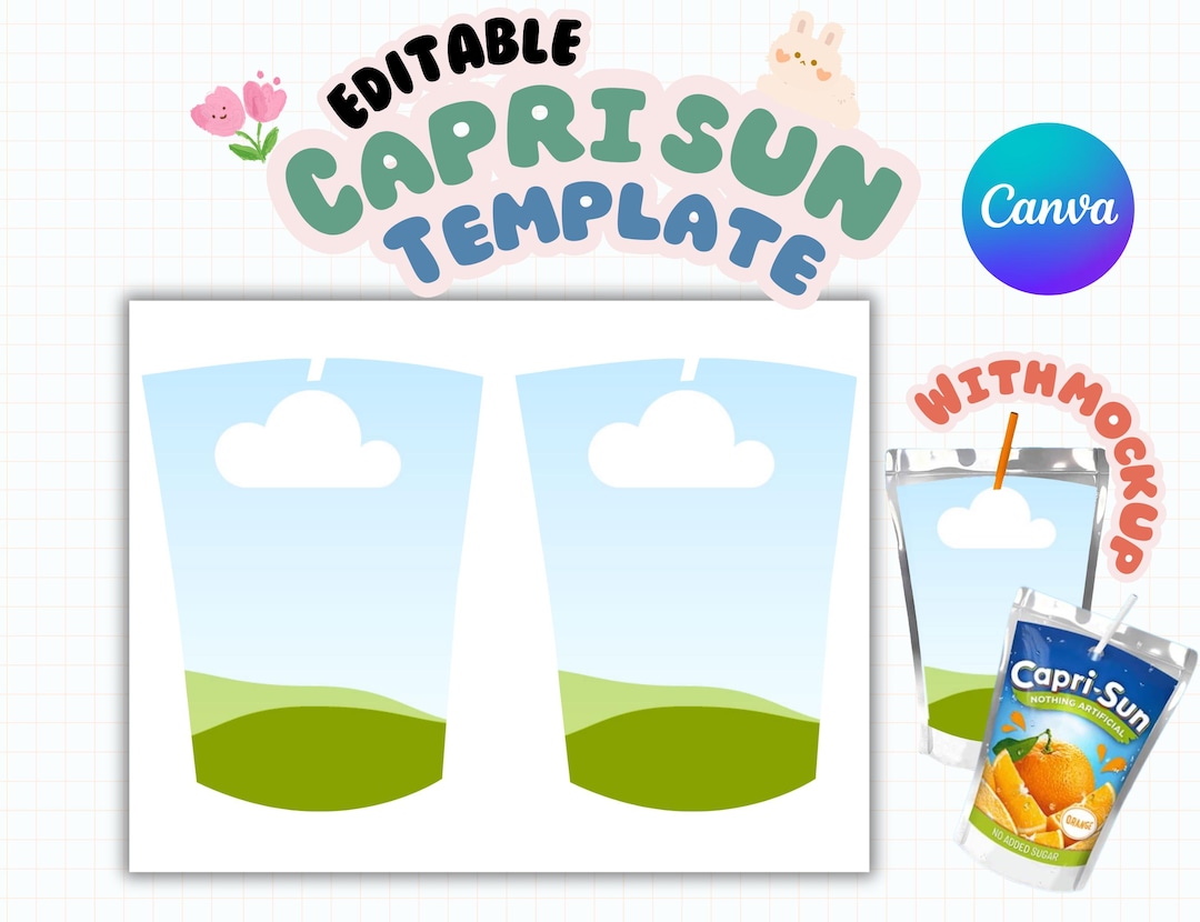 Editable Capri Sun Template: Party Favor Packaging (8.5 X 11" Printable ...