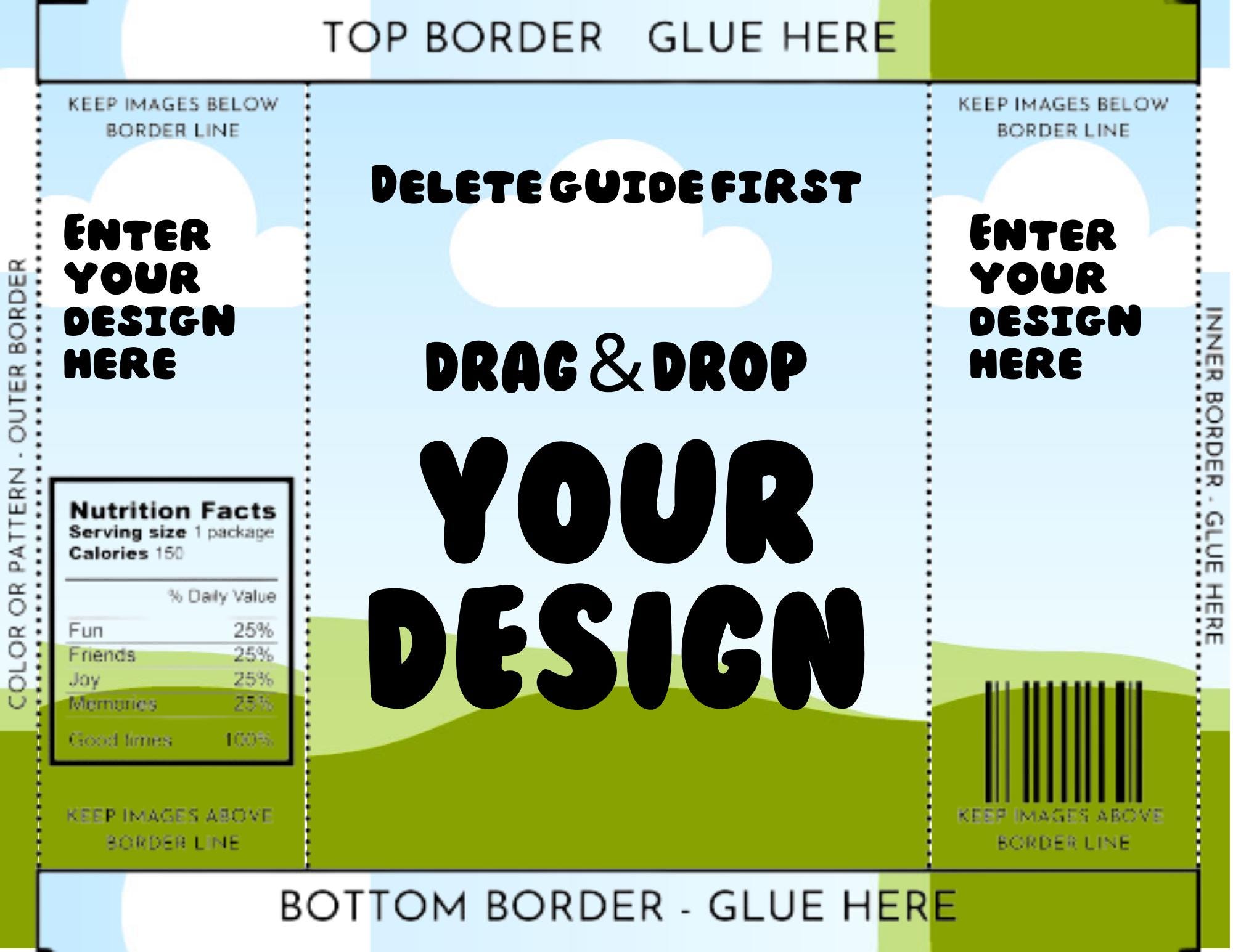 Editable Cereal Box Template: Printable Gift Box (8.5 X 11 Sheet) - Etsy