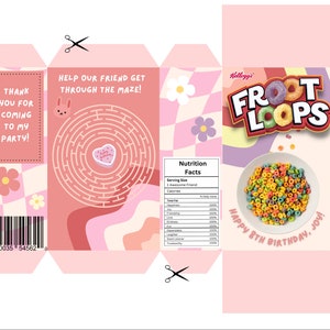 Editable Froot Loops Cereal Box Template: Kids Party Favor (canva) - Etsy