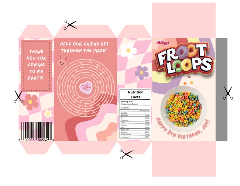 Plantilla editable para caja de cereales Froot Loops: Recuerdos para ...
