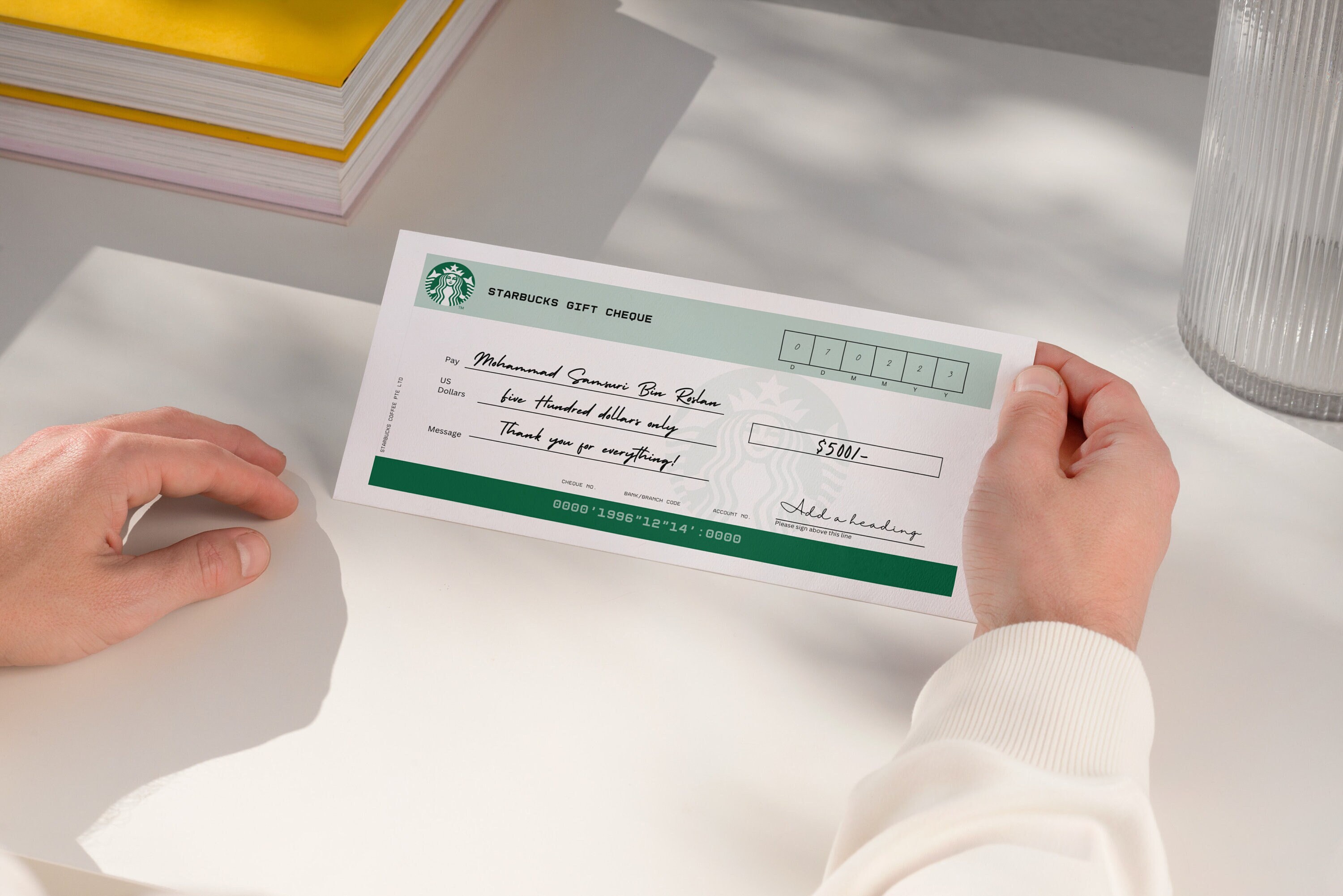 Editable Starbucks Gift Cheque, Staff Appreciation, Wedding Favors ...