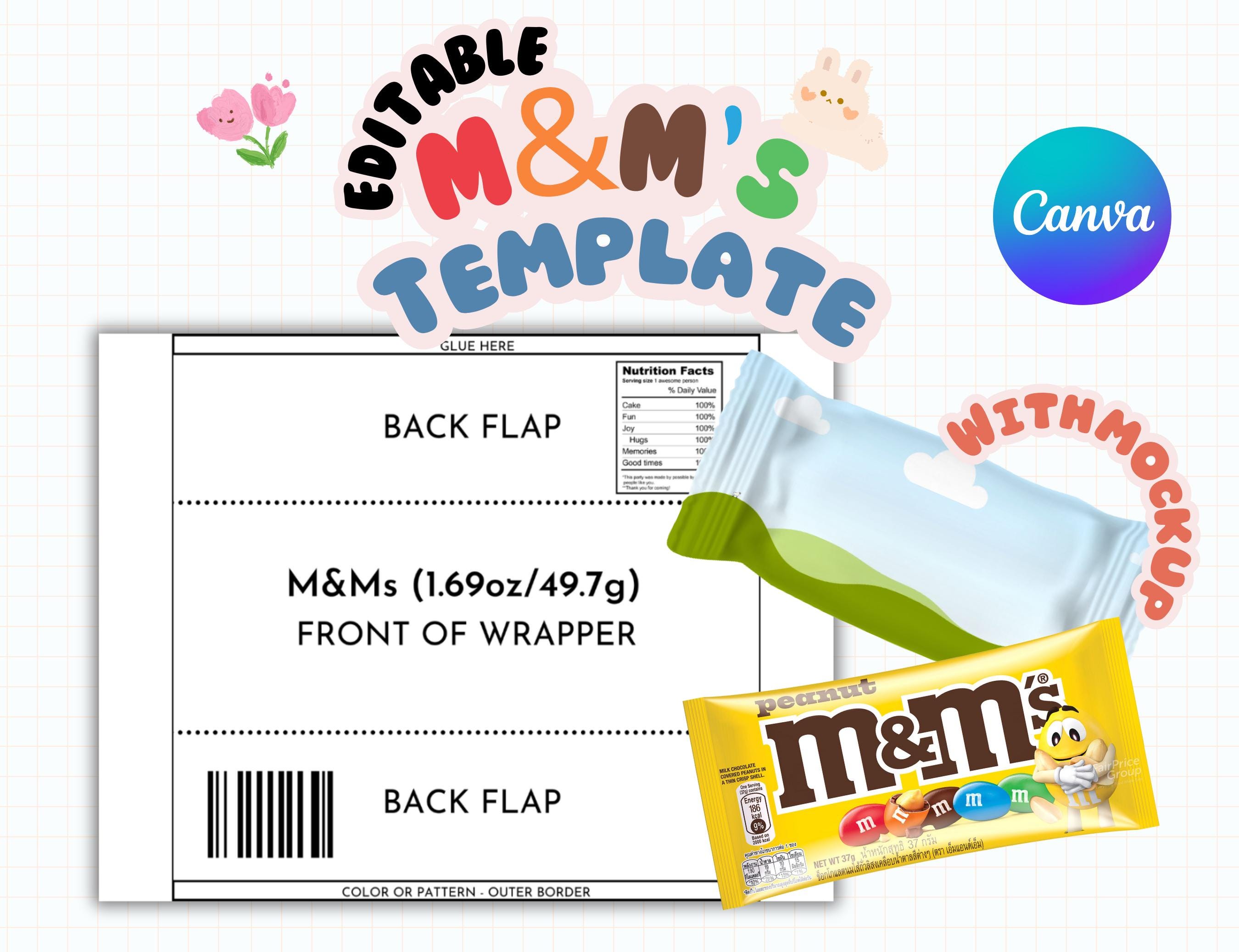 Plantillas Imprimibles De Envoltorios De Mm M&ms Wrapper Template