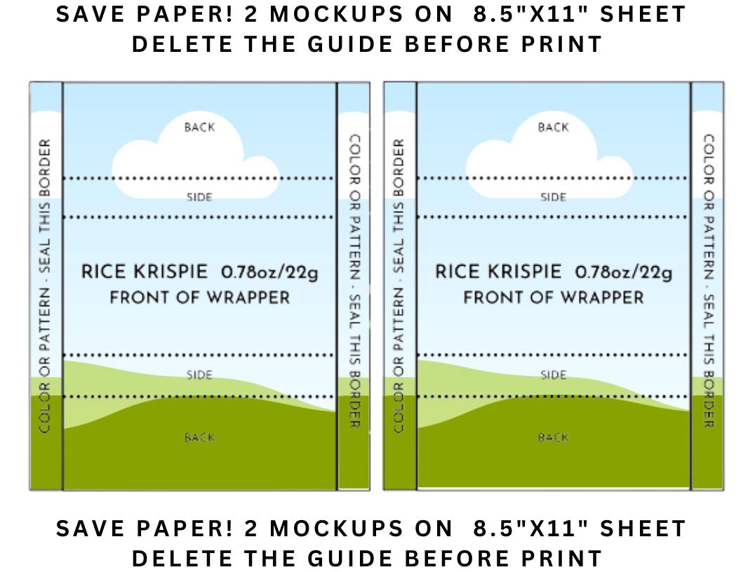 Editable Rice Krispies Treat Template: Printable Packaging (8.5 X 11 ...