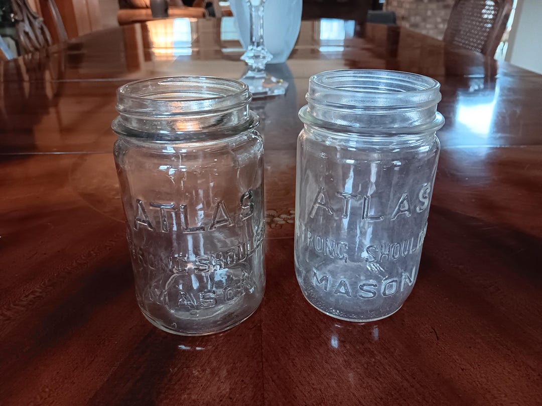 Vintage Pair of Atlas Strong Shoulder Mason Pint Jars No Number - Etsy
