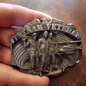 Vintage Vietnam Veteran Belt Buckle Siskiyou 1989 - Etsy