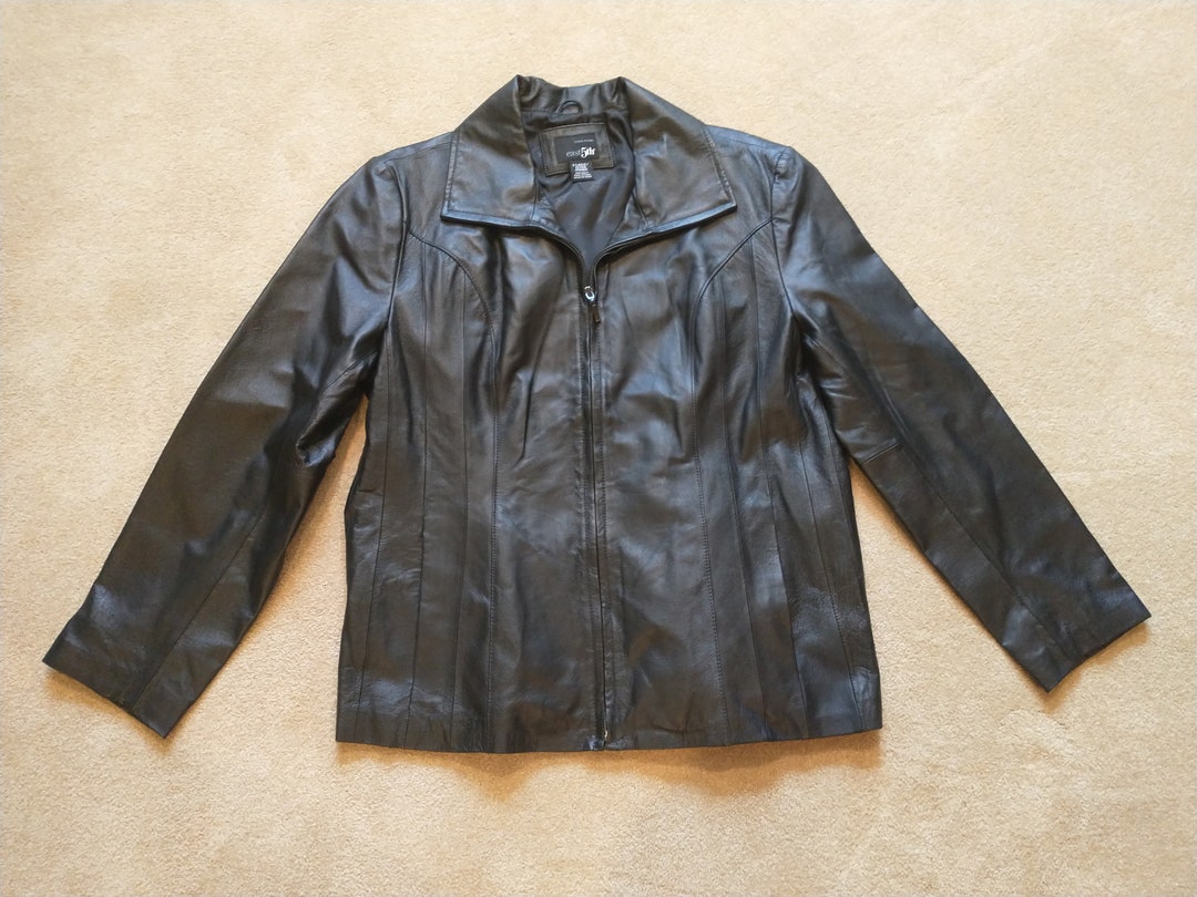 Vintage East 5th Women's Black Leather Jacket Size XL - Etsy