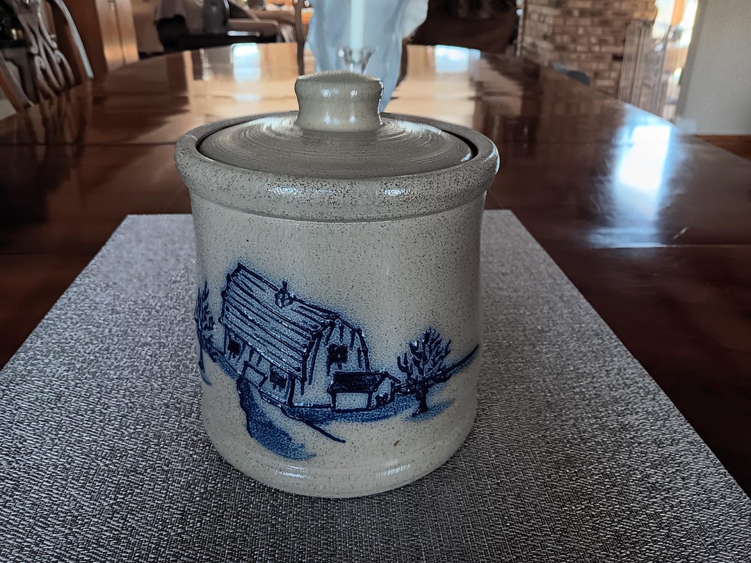 Vintage Maple Cty Pottery Canister Running Barn Motif Cookie Jar - Etsy