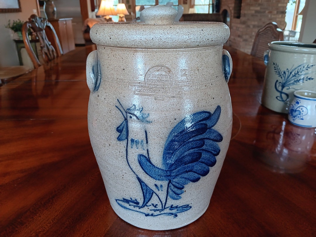 Vintage Huge Rowe Pottery Works Crock Rooster Motif 1986 - Etsy