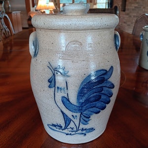 Vintage Huge Rowe Pottery Works Crock Rooster Motif 1986 - Etsy