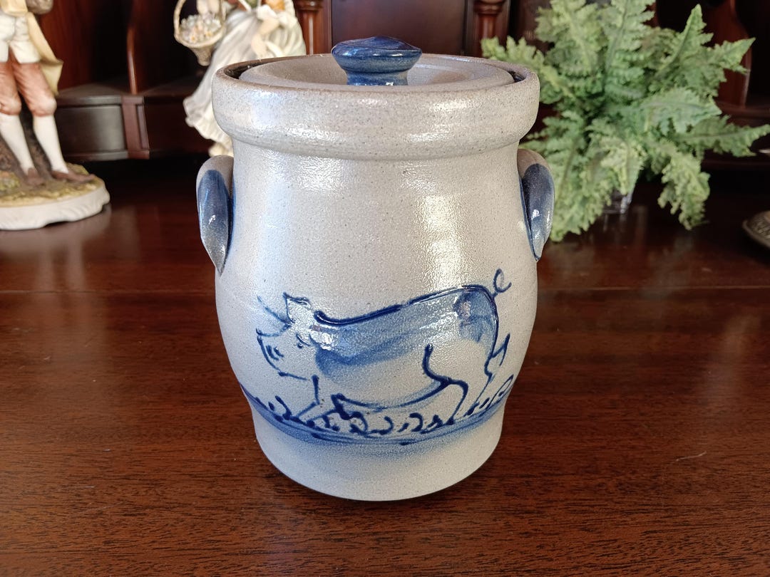 Vintage Rowe Pottery Works Canister Running Pig Motif 2003 - Etsy