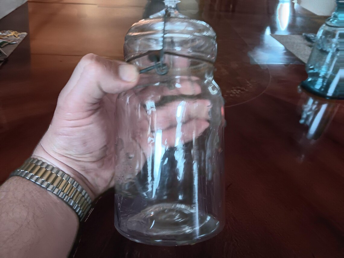 Vintage Security Seal Mason Quart Jar Over 100 Years Clear Glass Lid - Etsy