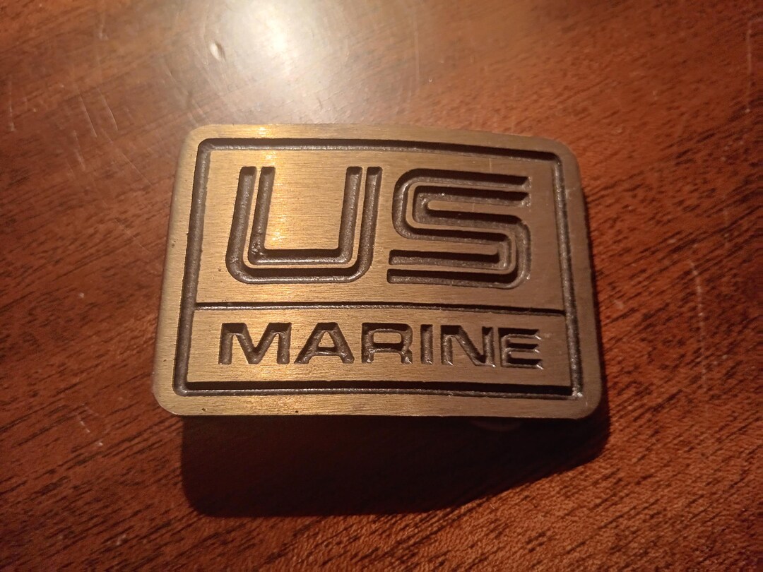 Vintage US Marine Brass Belt Buckle Dynabuckle Provo Utah - Etsy