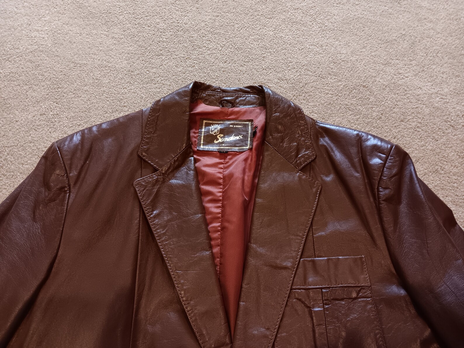Vintage Sundance Men's Brown Leather Jacket Size 46 - Etsy