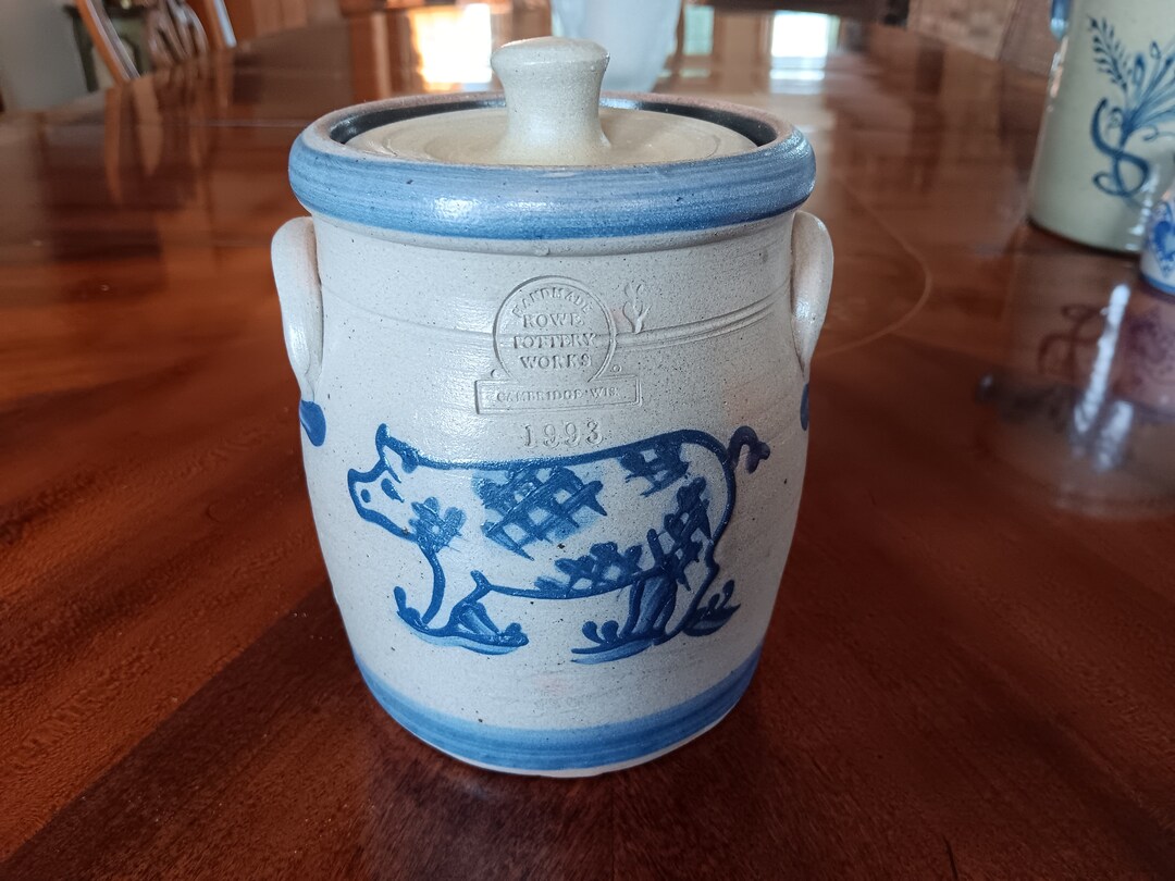 Vintage Rowe Pottery Works Canister Running Pig Motif 1993 - Etsy