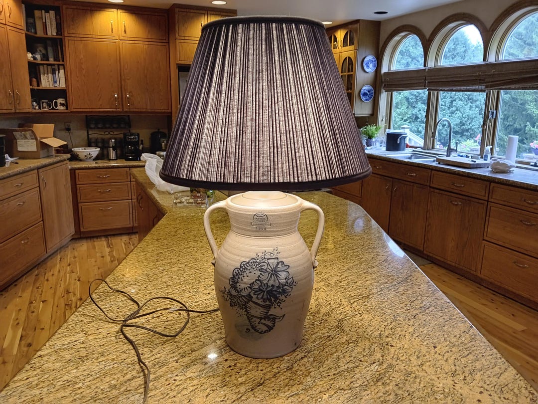 Vintage Large Rowe Pottery Works Lamp Floral Motif 1990 Sold Without ...