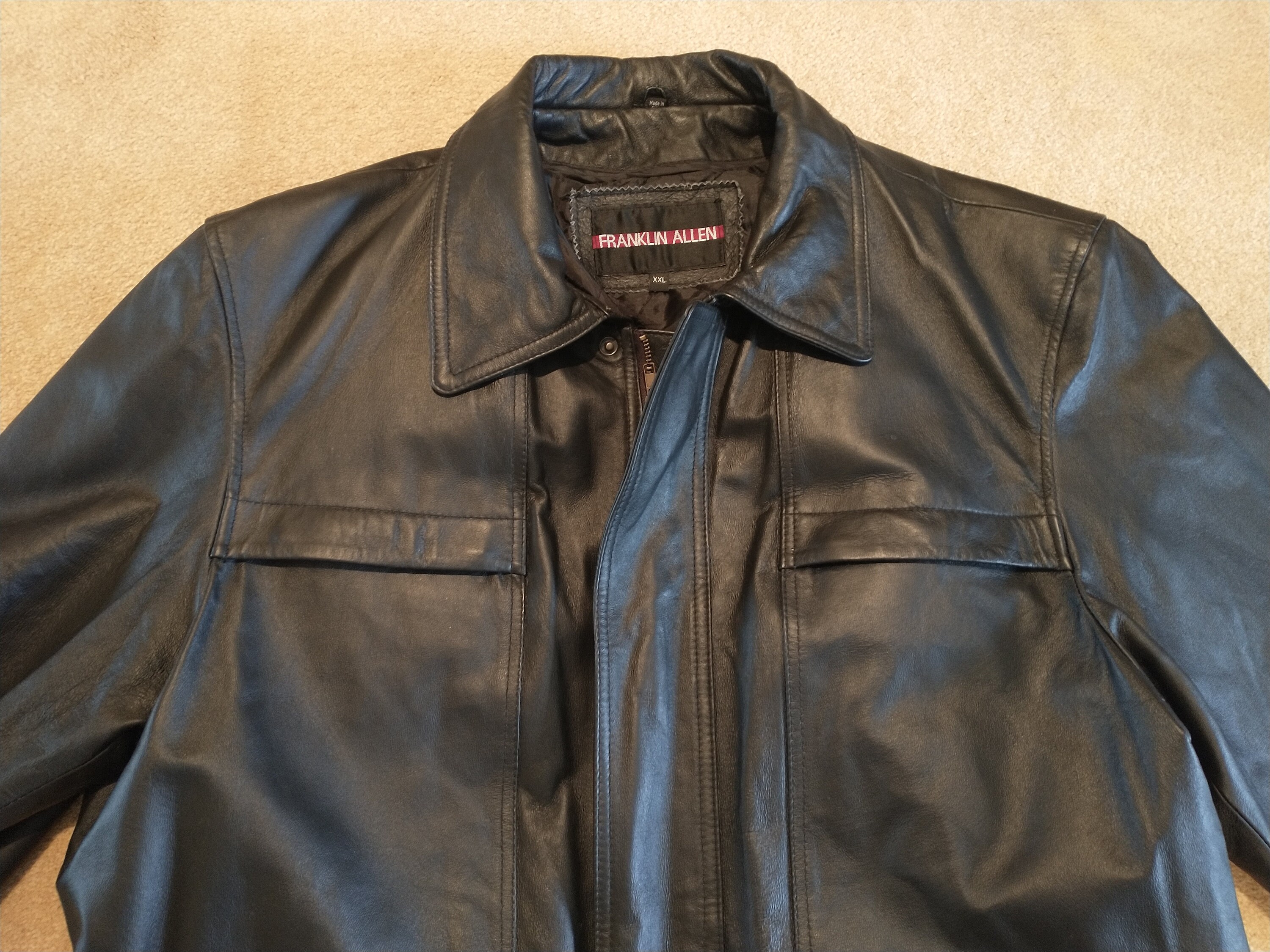 Vintage Franklin Allen Men's Black Leather Coat Size XXL - Etsy