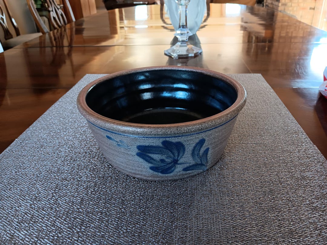 Vintage Rowe Pottery Works Medium Bowl Floral Motif 1986 - Etsy