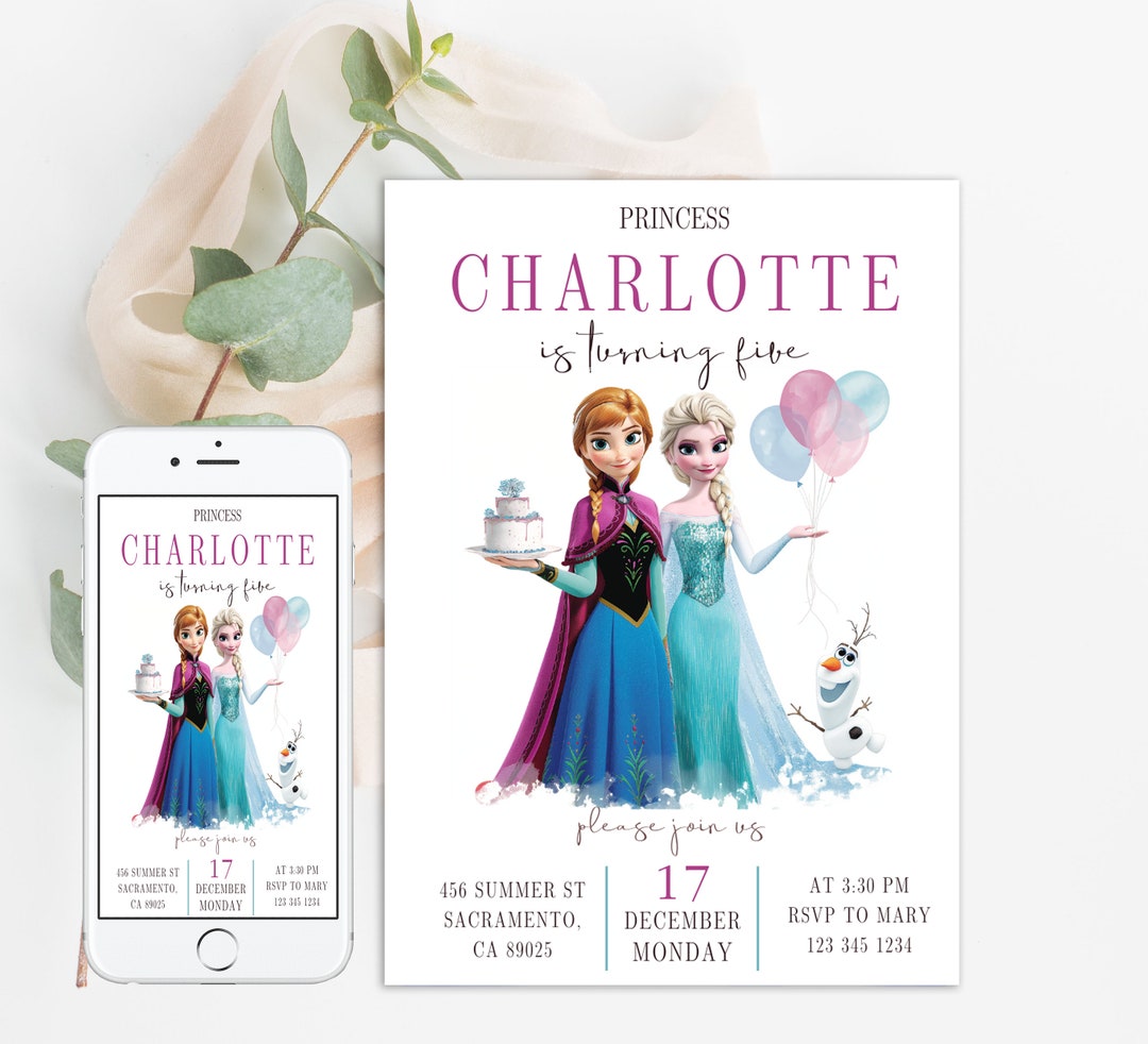 FROZEN Invitation Elsa Birthday Invitation Winter Snow Birthday ...