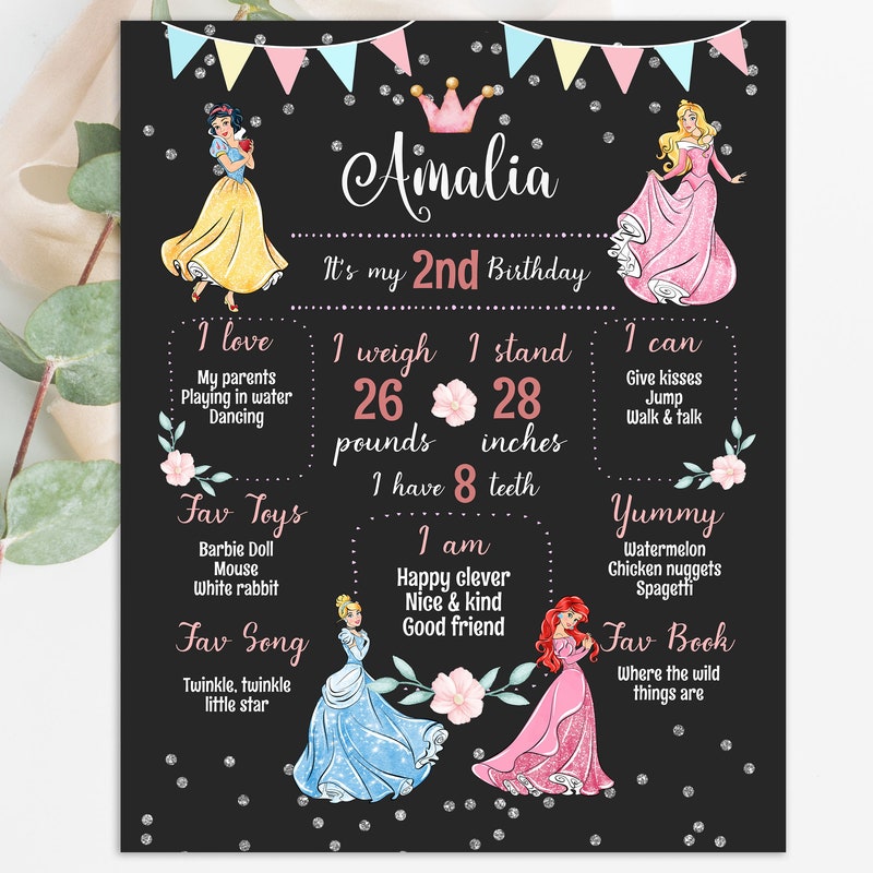 Princess Chalkboard - Etsy