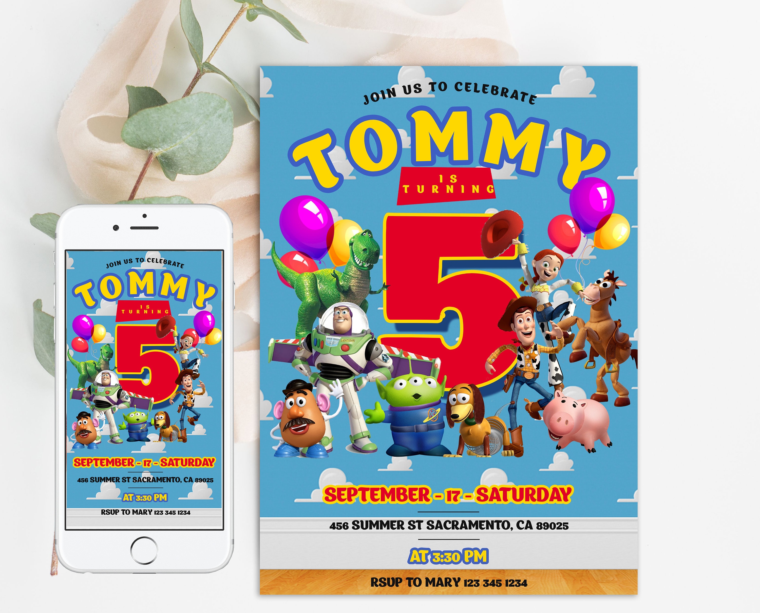 Invitación de Toy Story, invitación de cumpleaños de Toy Story ...