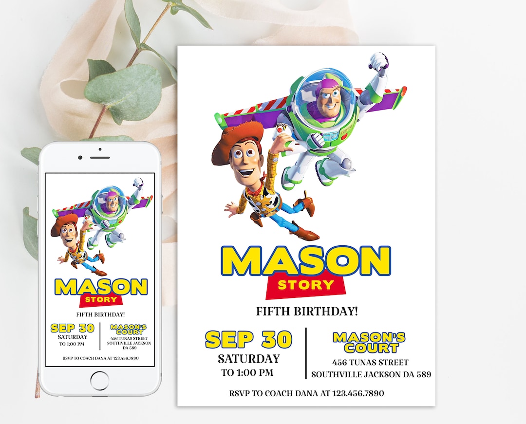 Toy Story Invitation, Toy Story Birthday Invitation, Toy Story Animated ...