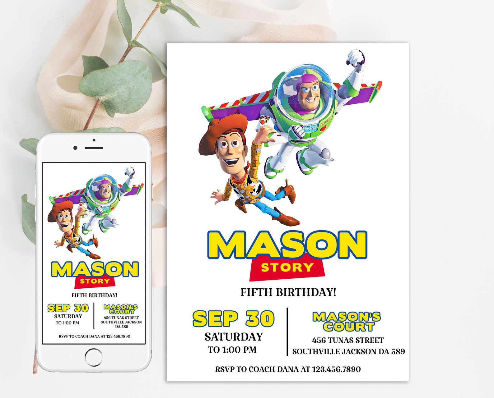 Toy Story Invitation, Toy Story Birthday Invitation, Toy Story Animated ...