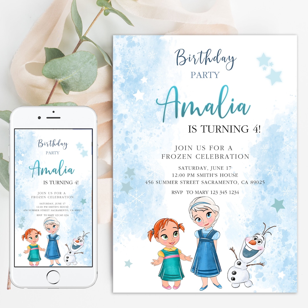 FROZEN Invitation Baby Birthday Invitation Winter Snow Birthday ...