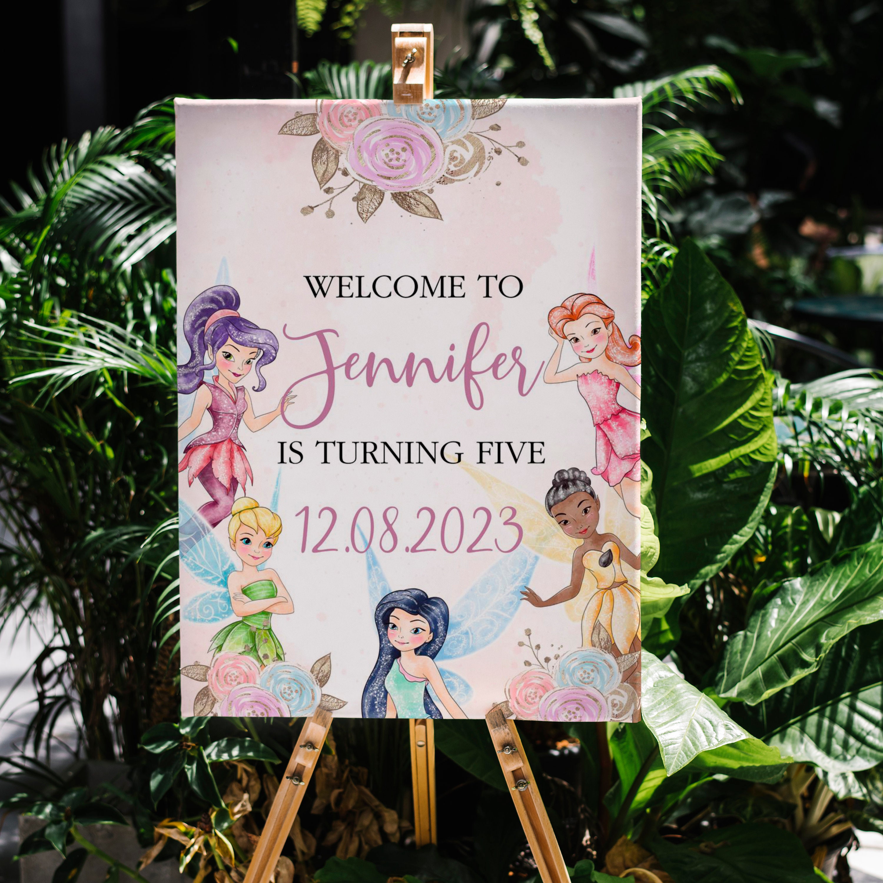Fairy Birthday Welcome Sign Party Invites Magical Tinkerbell Enchanted ...