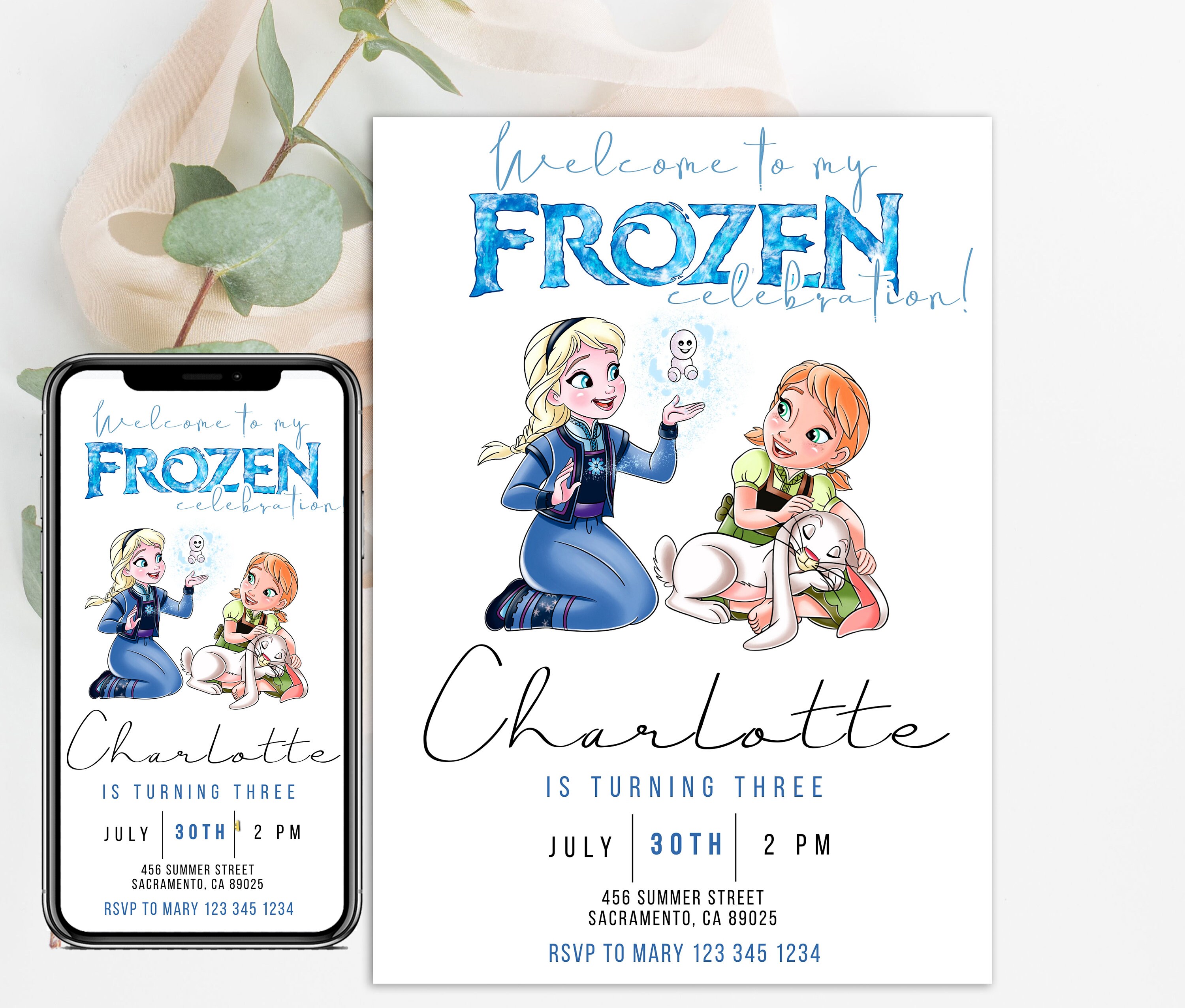 FROZEN Invitation Baby Birthday Invitation Winter Snow Birthday ...