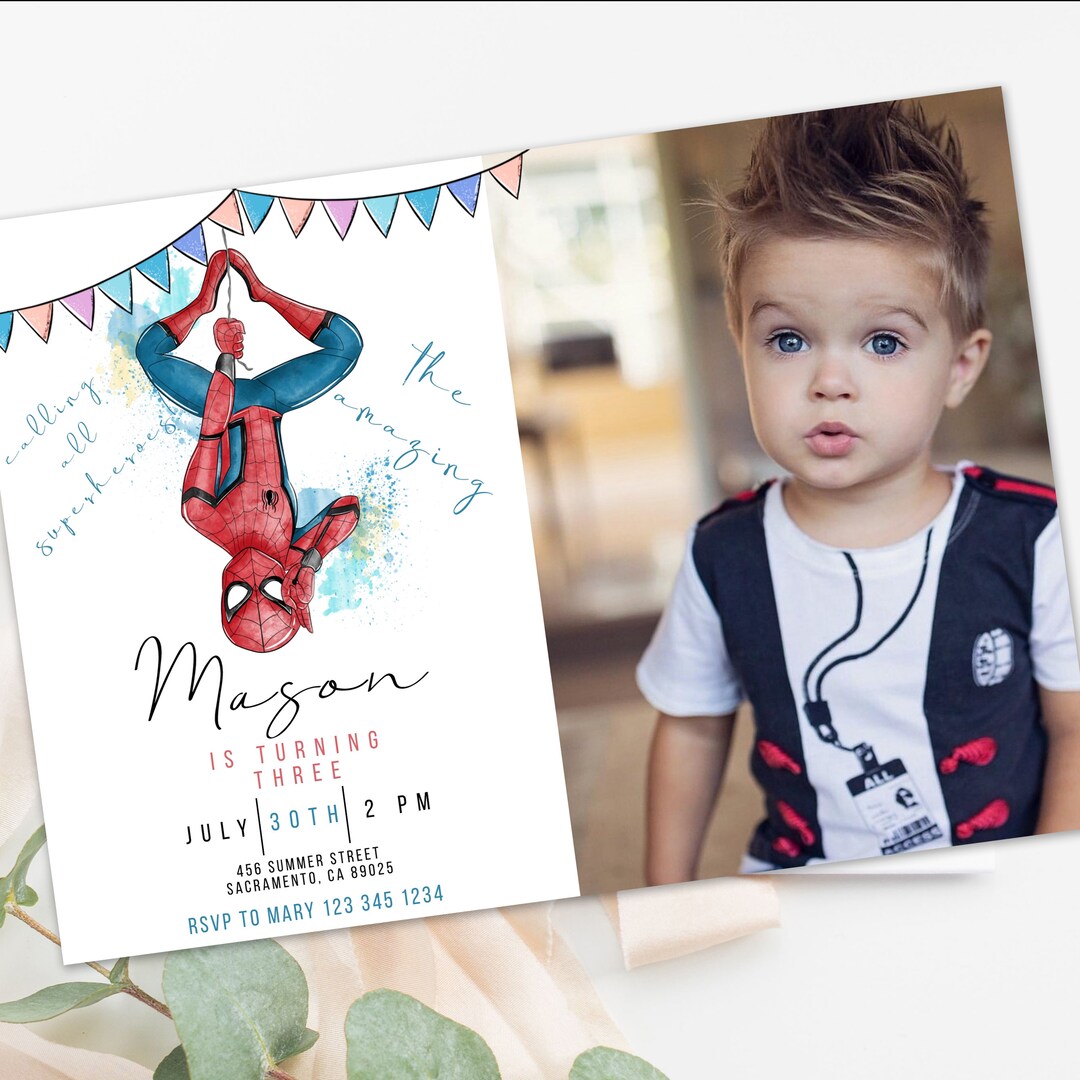 Spider Man Invitation Birthday Party Invite Spidey Birthday Invite ...