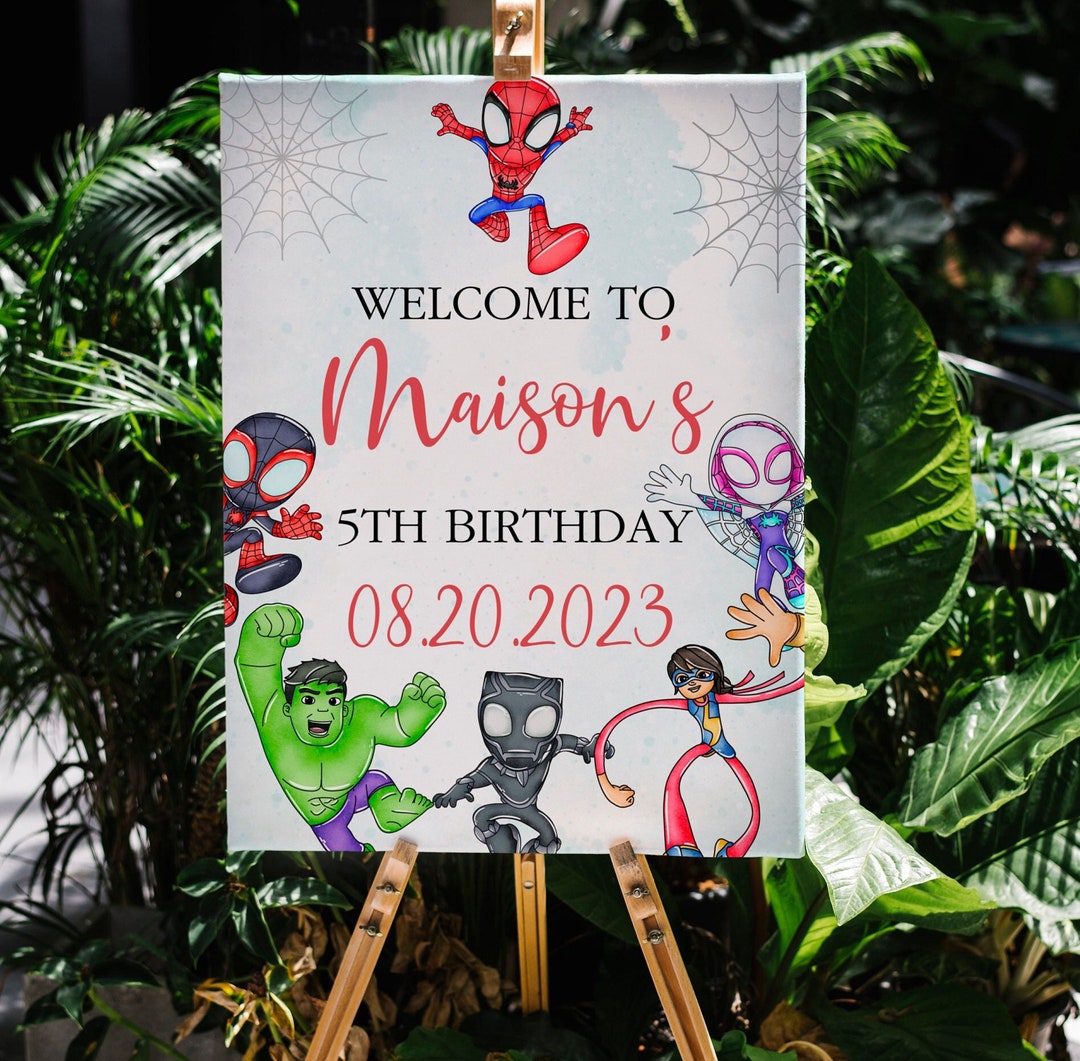 Welcome Sign Spidey Invitation Spidey and His Amazing Friends Birthday ...